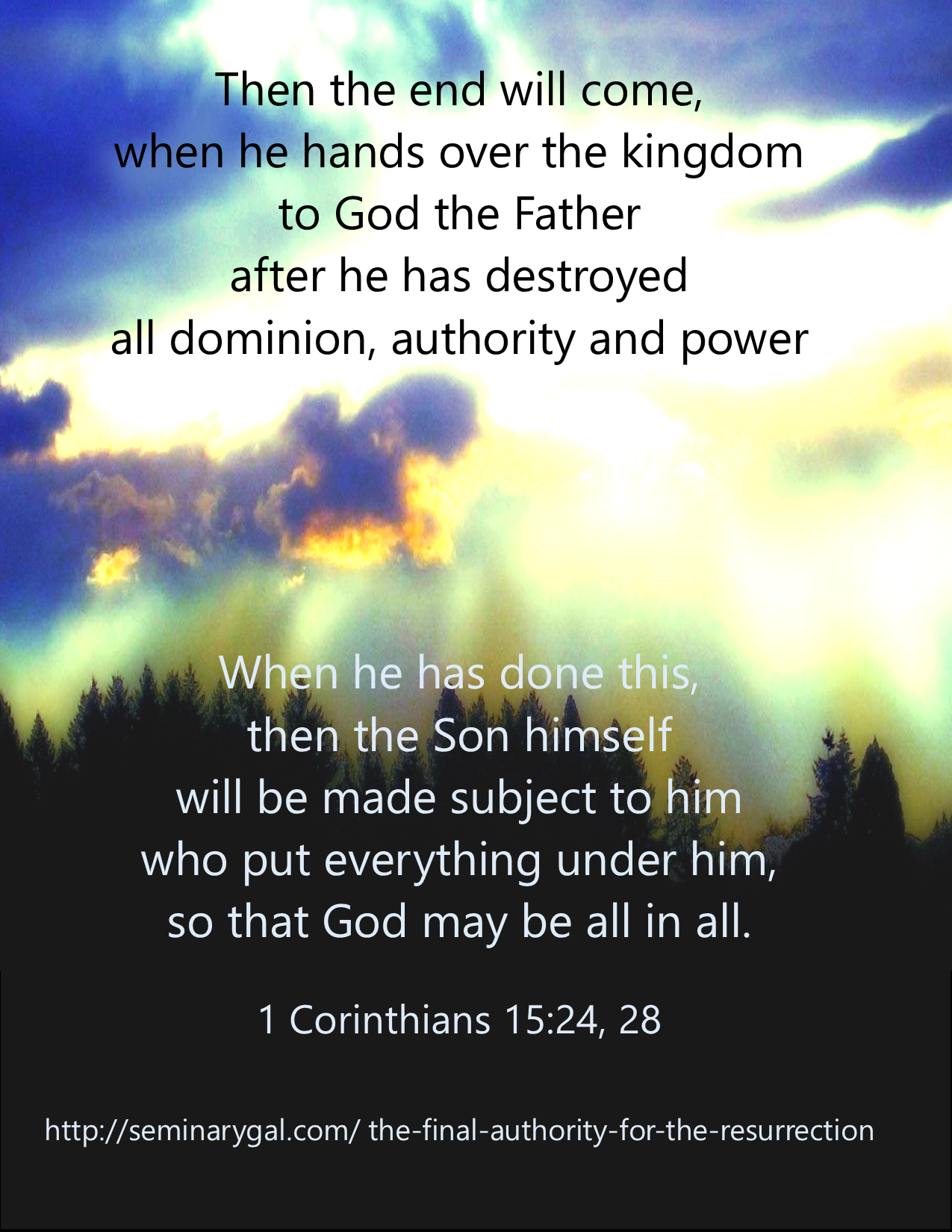 The Final Authority for the Resurrection – Seminary Gal